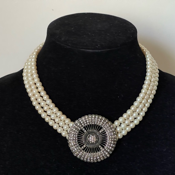 Heidi Daus | Jewelry | Heidi Daus Three Strand Faux Pearl Sparkle ...